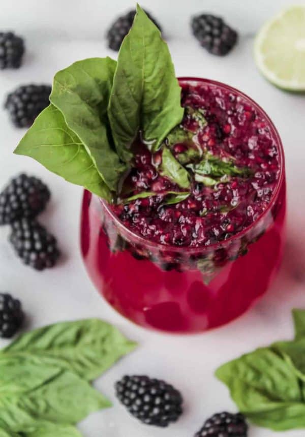 blackberry basil gin fizz | off the eaten path